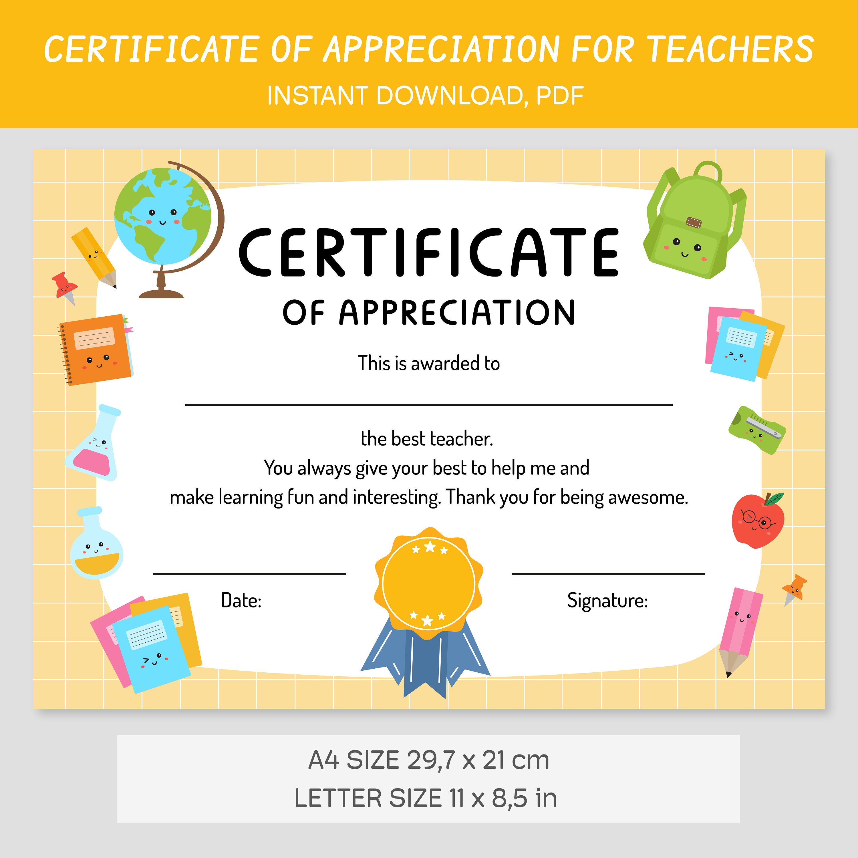 Principal Appreciation Day Certificate Teacher Appreciation