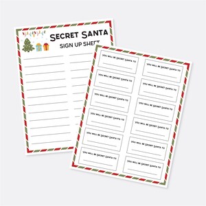 Secret Santa Questionnaire for Christmas Gift Exchange. Secret Santa ...
