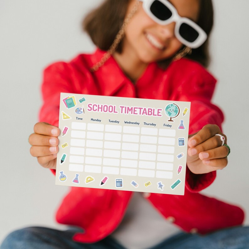 Printable School Timetable. School Planner for Kids. Back to School ...