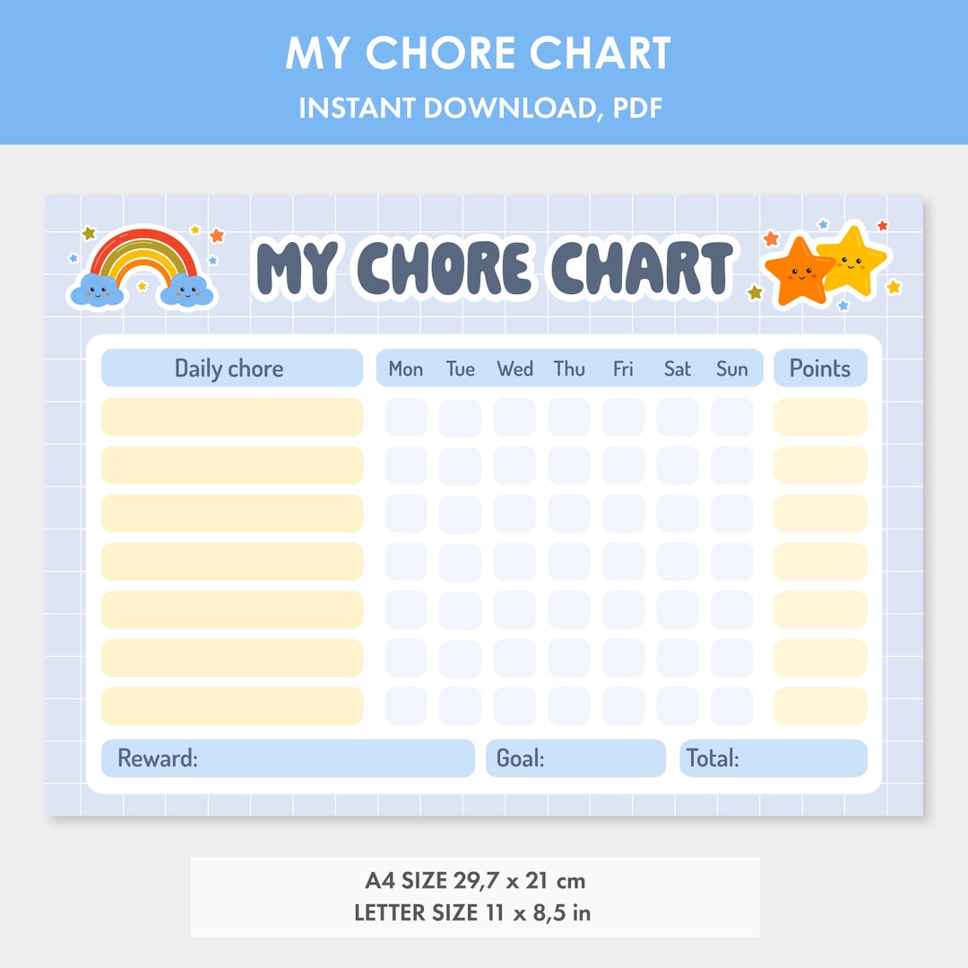 My Chore Chart. Reward Chart. Chore Chart for Kids. Daily Routine ...