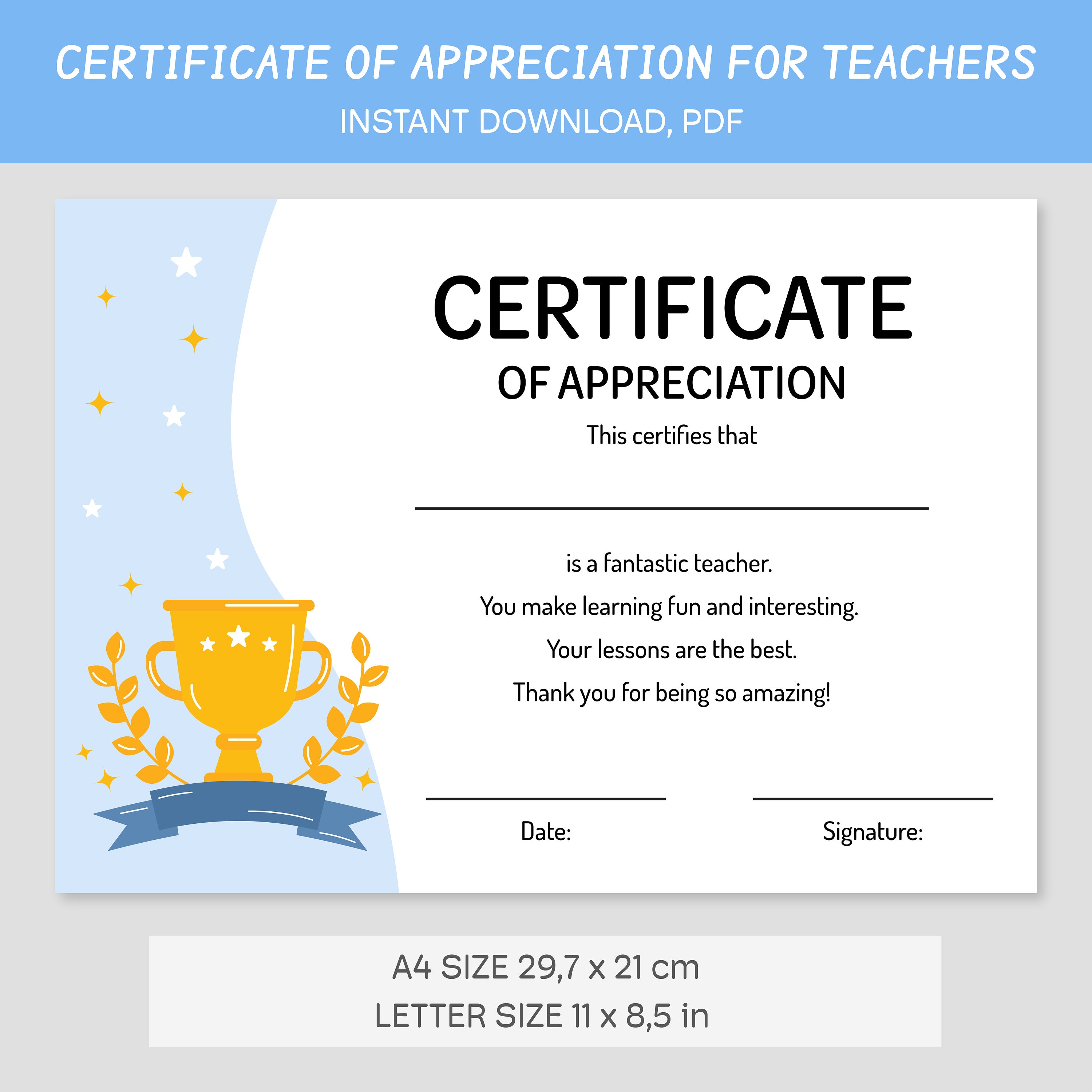 Principal Appreciation Day Certificate Teacher Appreciation