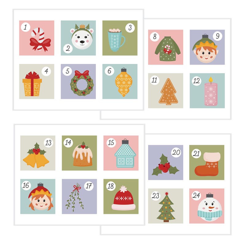 Printable Advent Calendar. Printable Advent Labels and Tags. Christmas ...