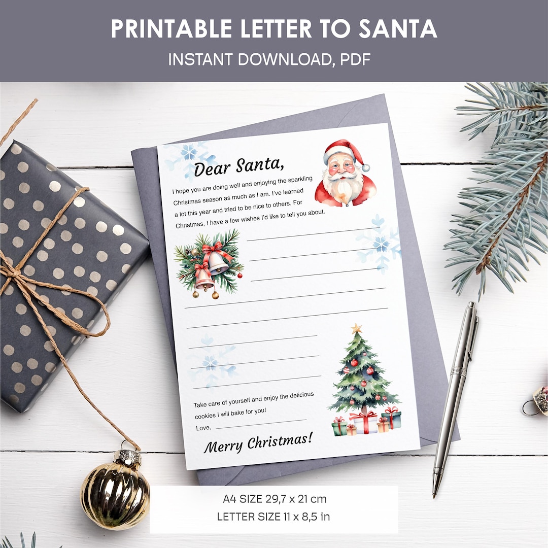 Letter to Santa. Printable Dear Santa Letter. Christmas Printable ...