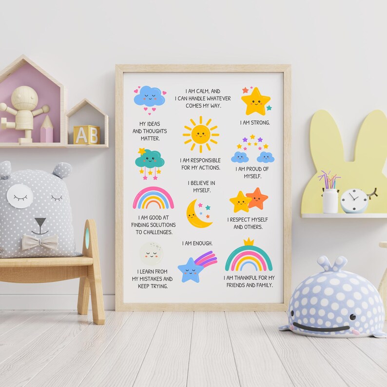 Positive Affirmation Poster for Kids. Daily Affirmations. I Am ...