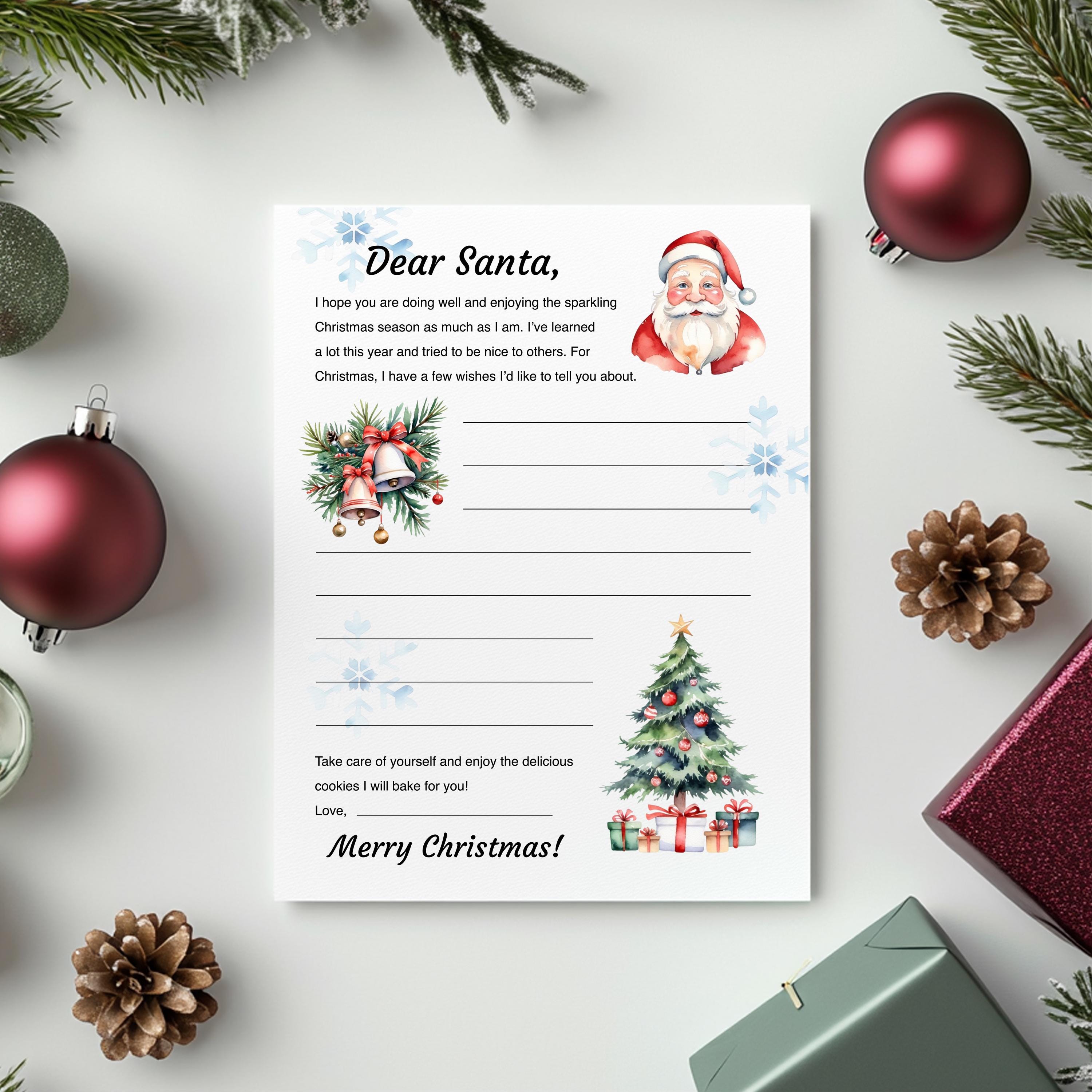 Letter to Santa. Printable Dear Santa Letter. Christmas Printable ...