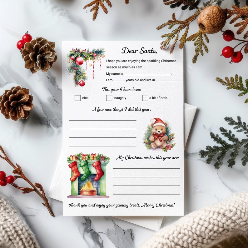 Letter to Santa. Printable Dear Santa Letter. Christmas Printable ...