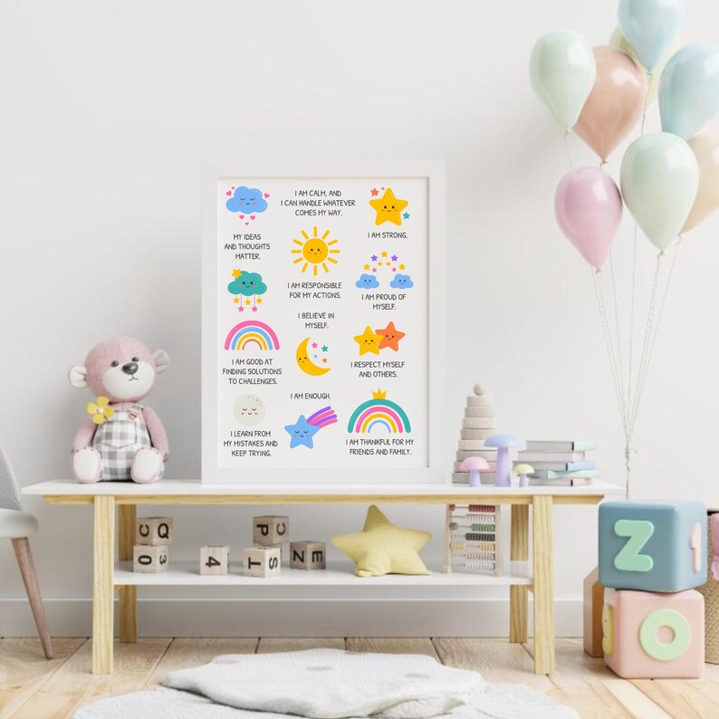Positive Affirmation Poster for Kids. Daily Affirmations. I Am ...