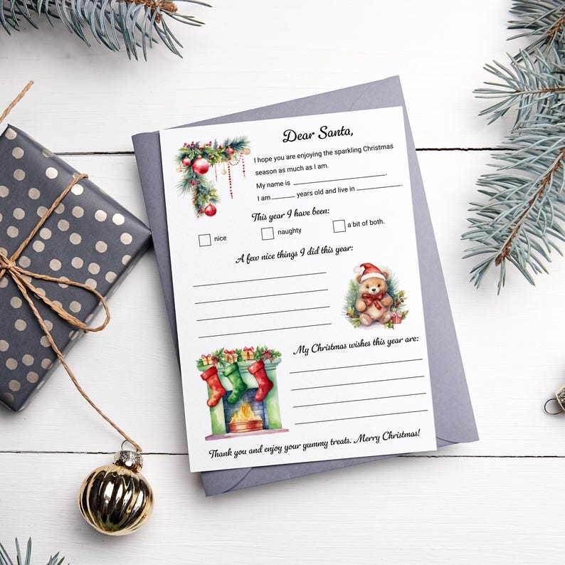 Letter to Santa. Printable Dear Santa Letter. Christmas Printable ...