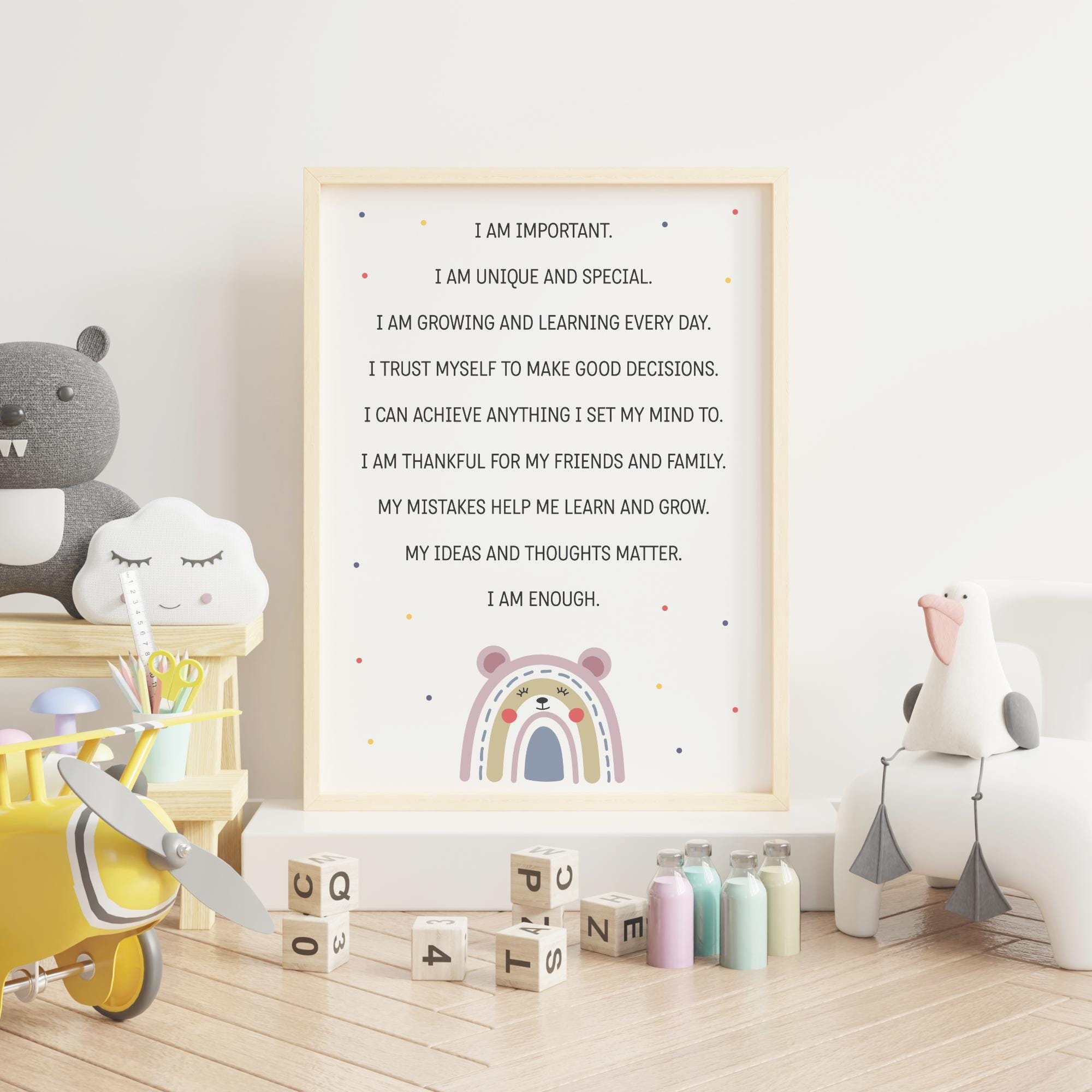 Positive Affirmation Poster for Kids. Daily Affirmations. I Am ...