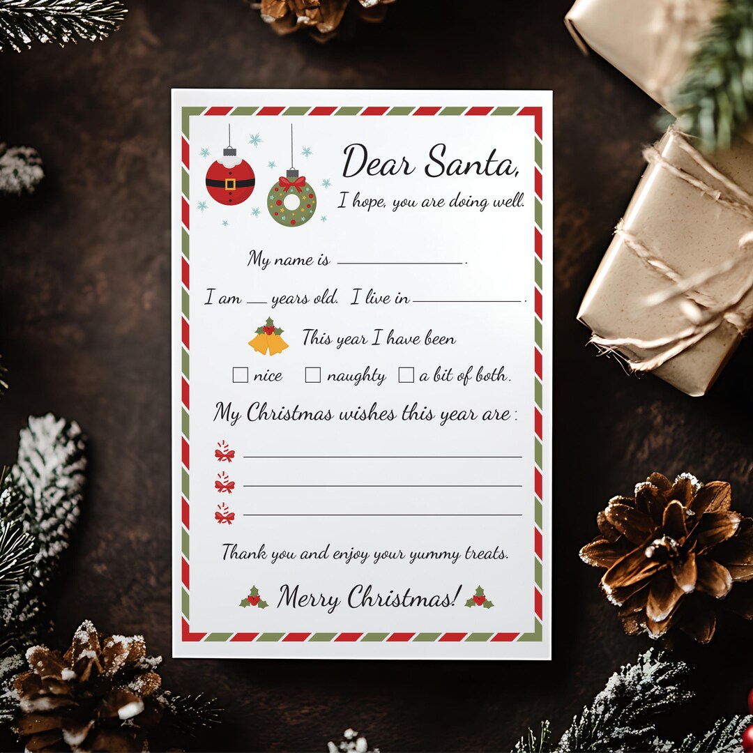 Letter to Santa. Printable Dear Santa Letter. Christmas Printable ...