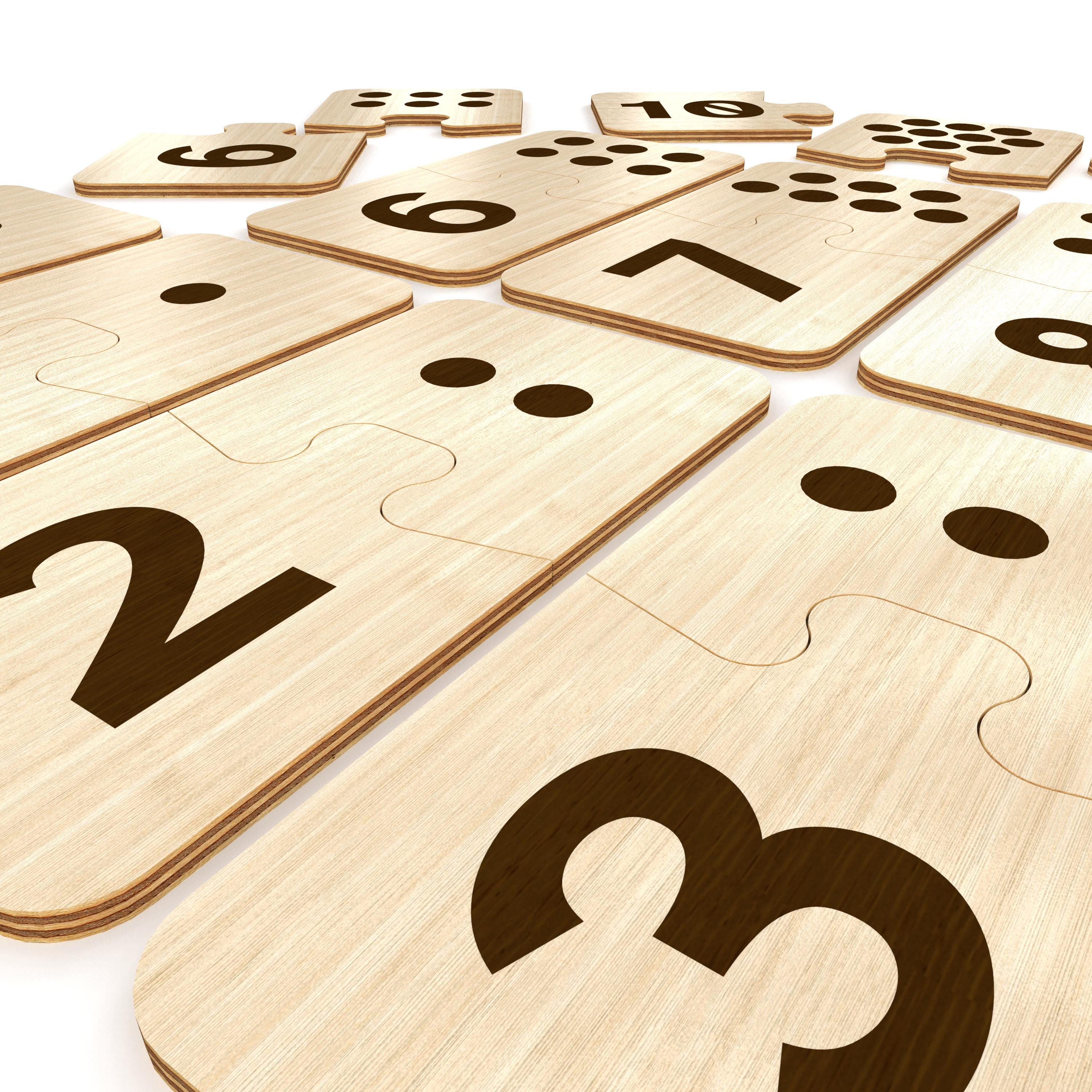 Montessori Number Puzzle for Kids, Wooden Counting Activity ...