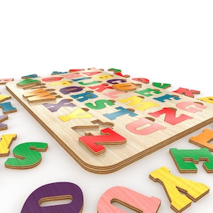 Montessori Alphabet Puzzle Board, Laser Cut Files for Educational ...