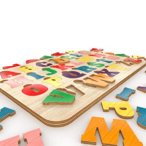 Montessori Alphabet Puzzle Board, Laser Cut Files for Educational ...