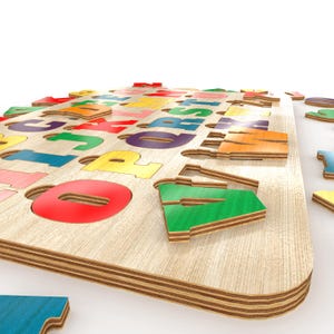 Montessori Alphabet Puzzle Board, Laser Cut Files for Educational ...