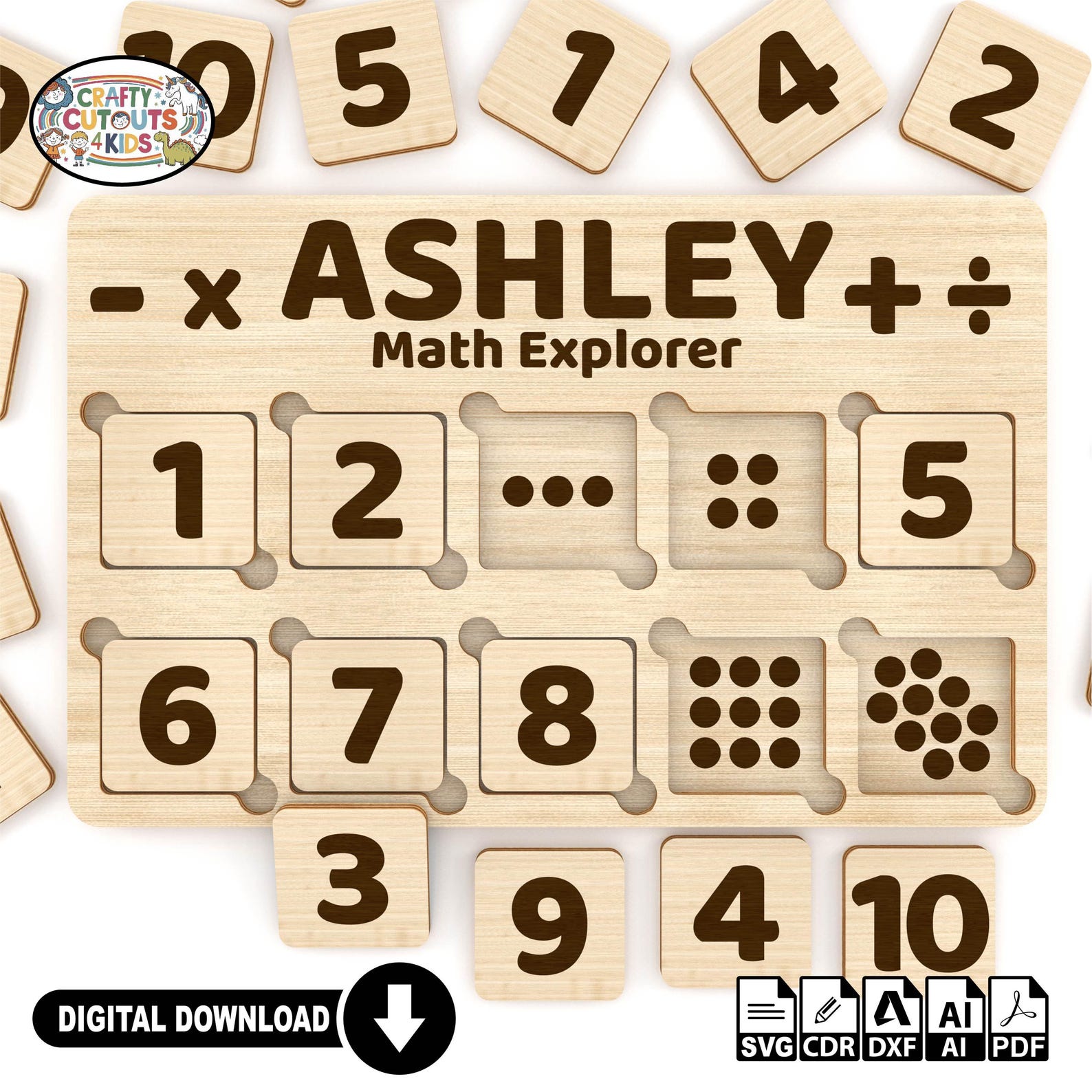 Personalized Math Explorer Montessori Laser Cut Files, Number ...