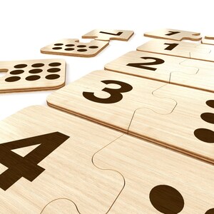 Montessori Number Puzzle for Kids, Wooden Counting Activity ...
