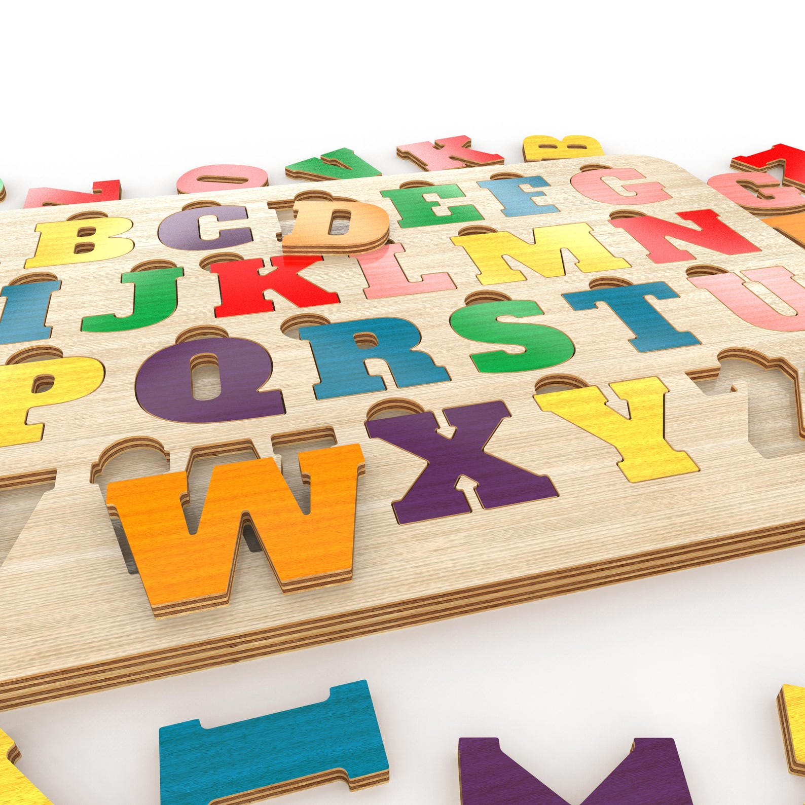 Montessori Alphabet Puzzle Board, Laser Cut Files for Educational ...