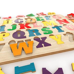 Montessori Alphabet Puzzle Board, Laser Cut Files for Educational ...