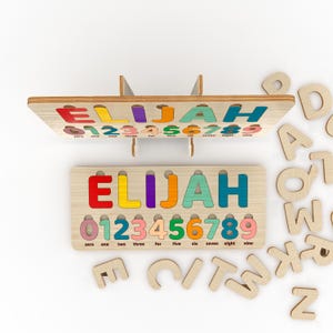 Name Puzzle Laser Cut Files, Alphabet & Numbers Included, Stand Design ...
