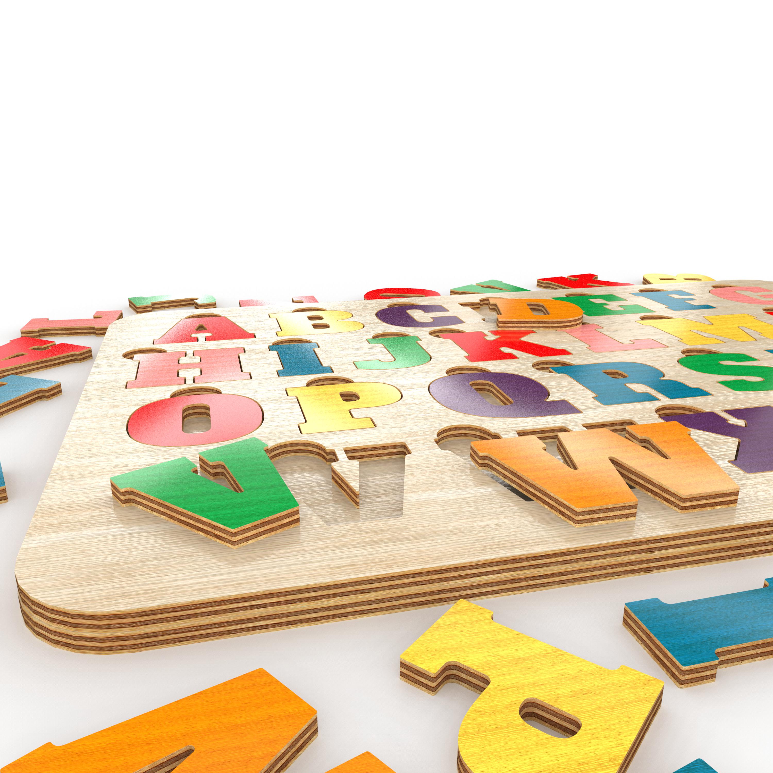 Montessori Alphabet Puzzle Board, Laser Cut Files for Educational ...