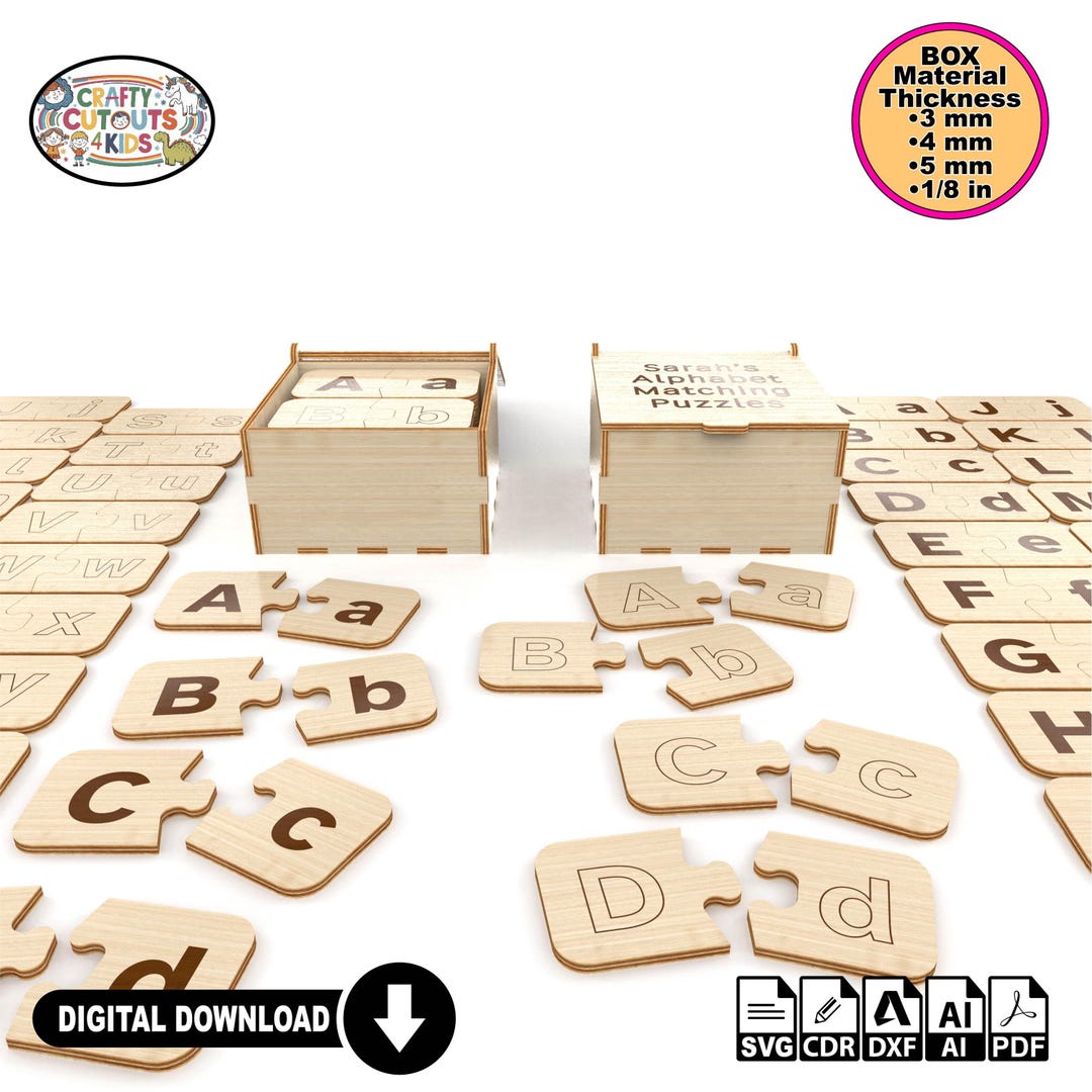 Montessori Alphabet Matching Puzzles, Wooden Alphabet Puzzles for Early ...