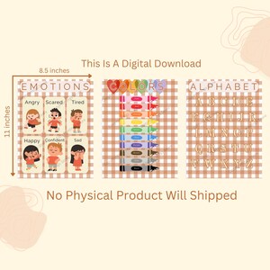 Kids Learning Posters: Emotions, Alphabet & Colors - Classroom Nursery ...