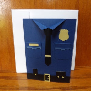 Handmade Greeting Card Police Officer Uniform Card, Protecting ...