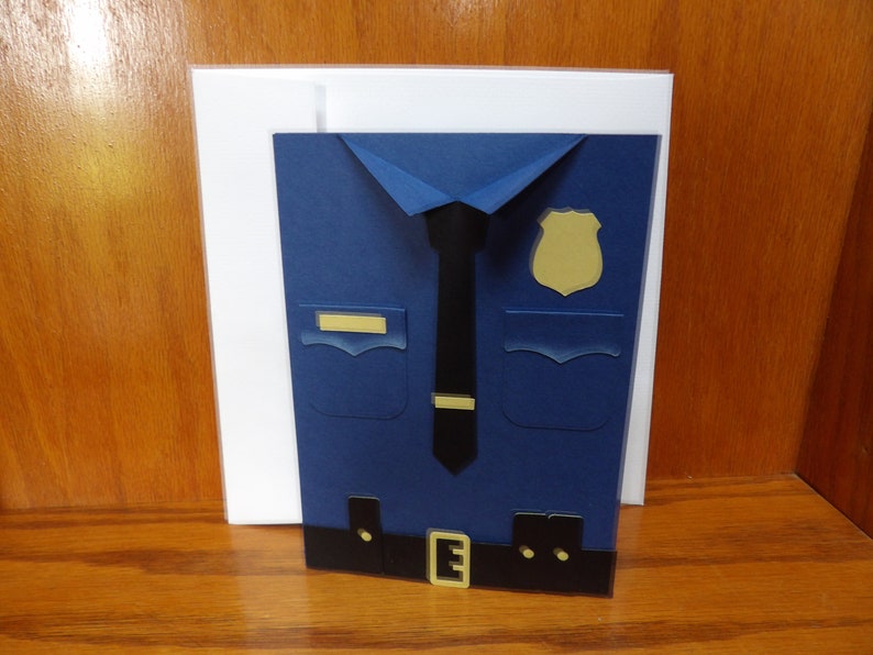 Handmade Police Officer Uniform Card: Retirement, Birthday, Thank You ...