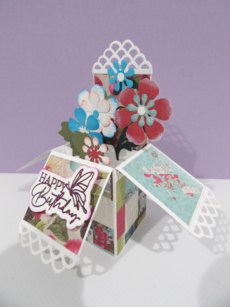 Handmade 3D Flower Pop-up Card: Personalized Birthday or Mother's Day ...