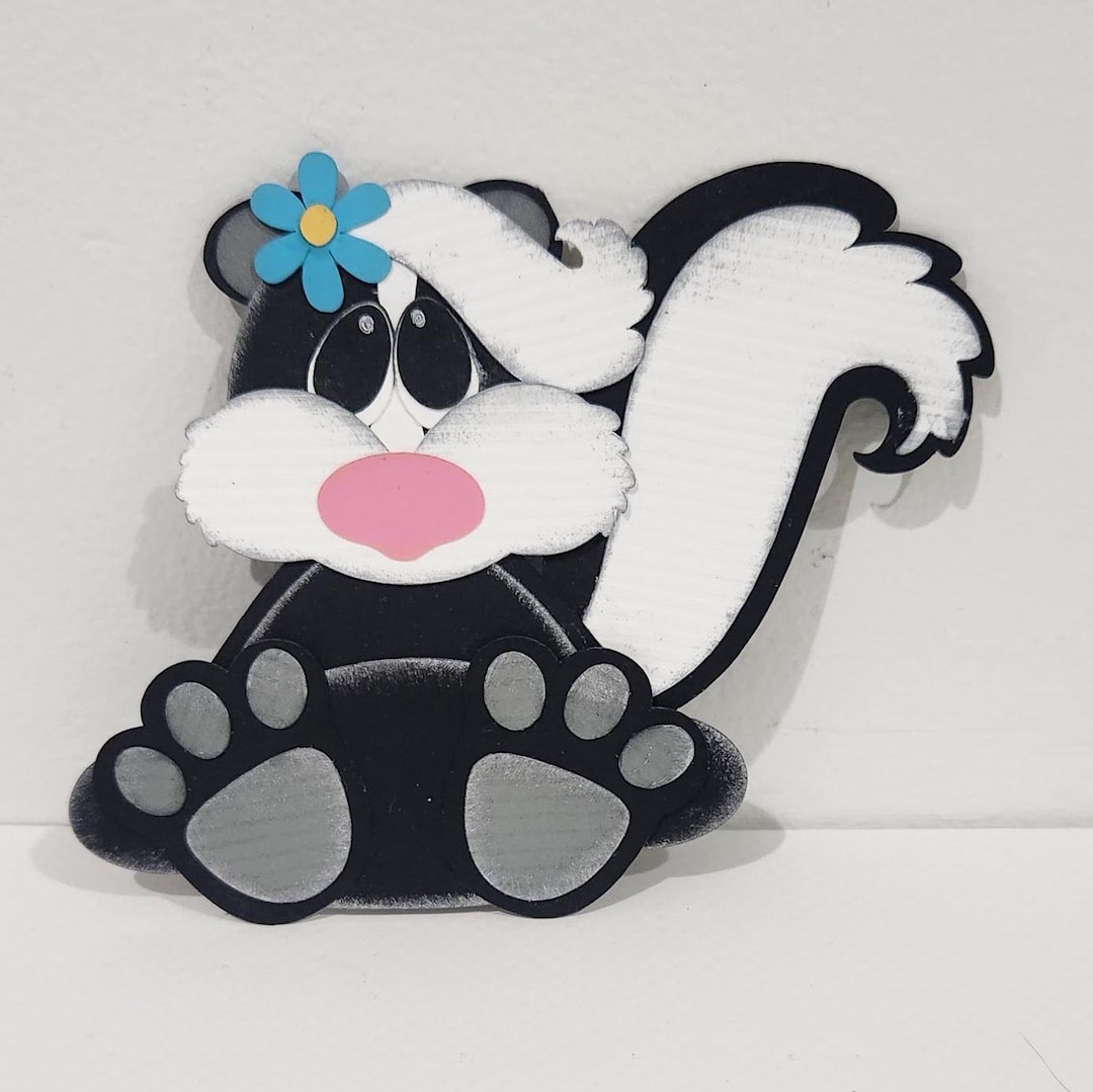 Handmade Premade Scrapbook Page Embellishment , Stinking Cute Skunk 4 ...