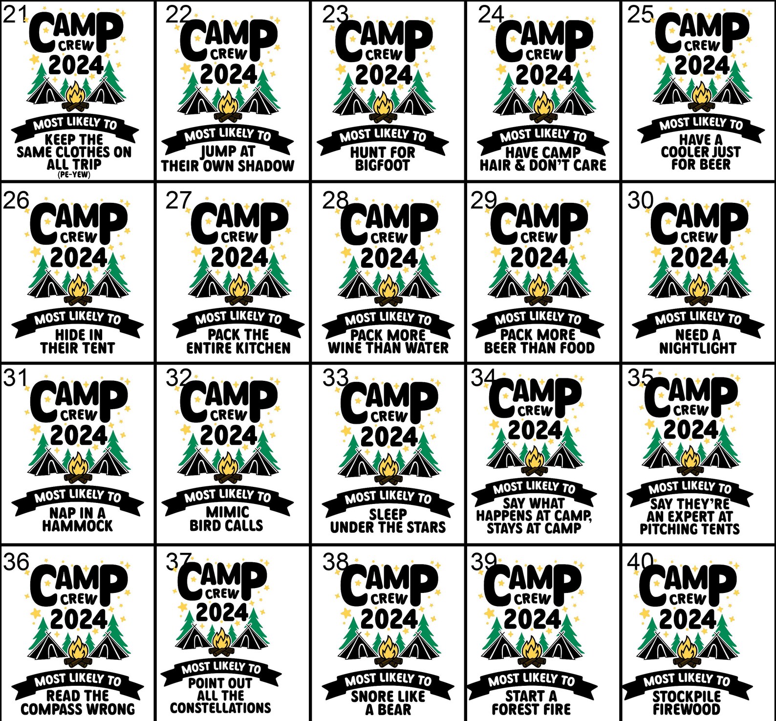 Custom Camp Crew 2025 T-shirt: Matching Family Camping Shirts - Etsy