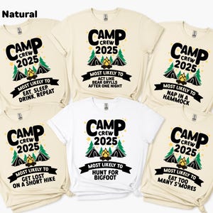 Custom Camp Crew 2025 T-shirt: Matching Family Camping Shirts - Etsy
