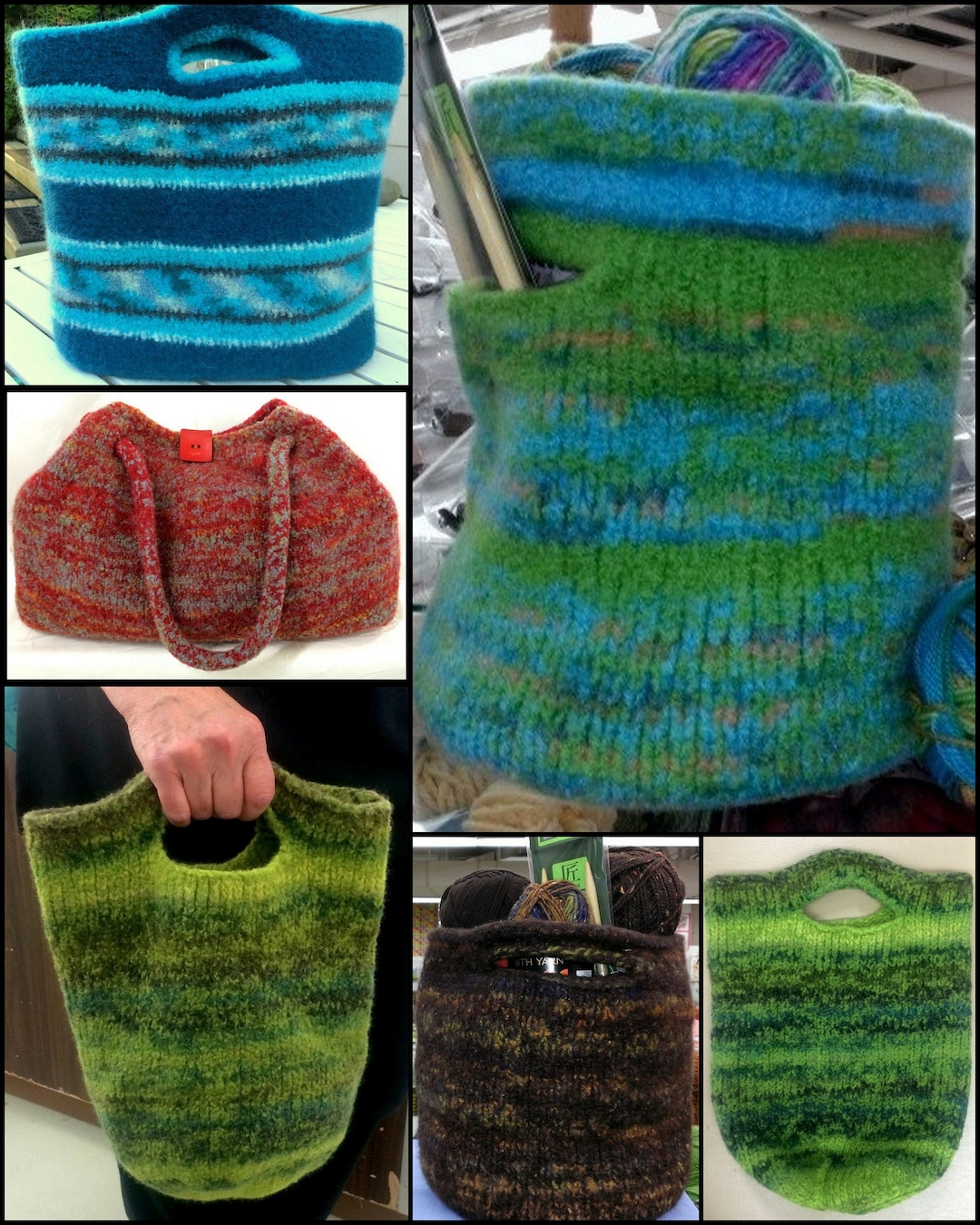 Four Felted Bags: Knit and Crochet Patterns for Felting - Etsy