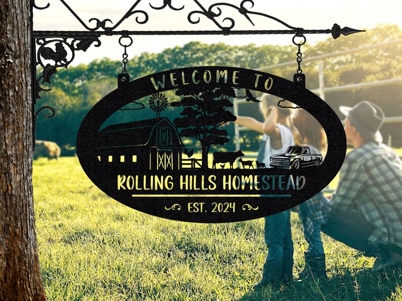 Metal Farm Sign Custom Metal Farm Name Sign Weatherproof Piece for ...