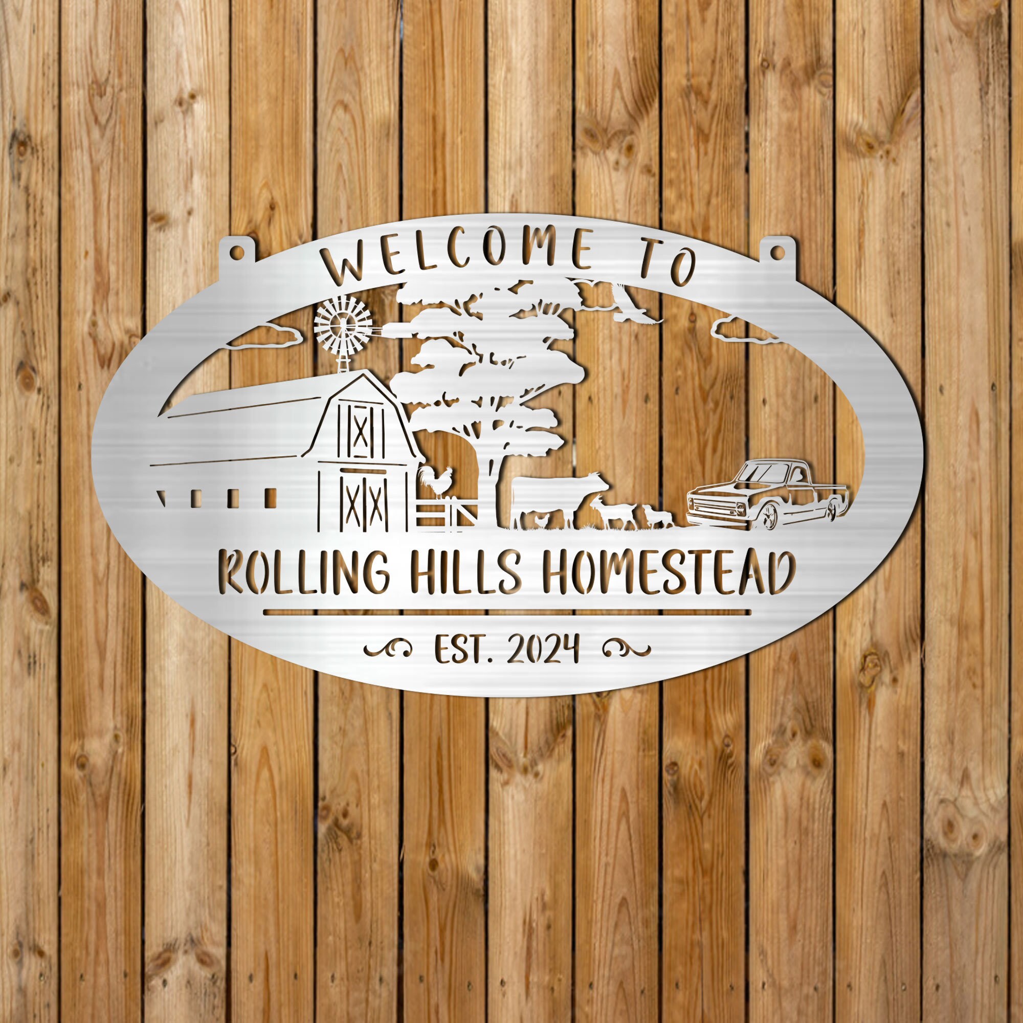 Metal Farm Sign Custom Metal Farm Name Sign Weatherproof Piece for ...