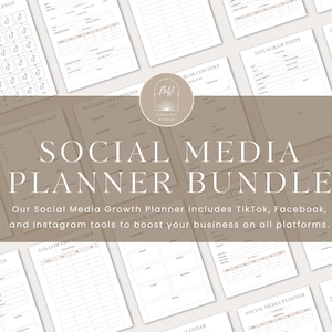 Printable Social Media Planner Bundle, Content Planner for Instagram ...