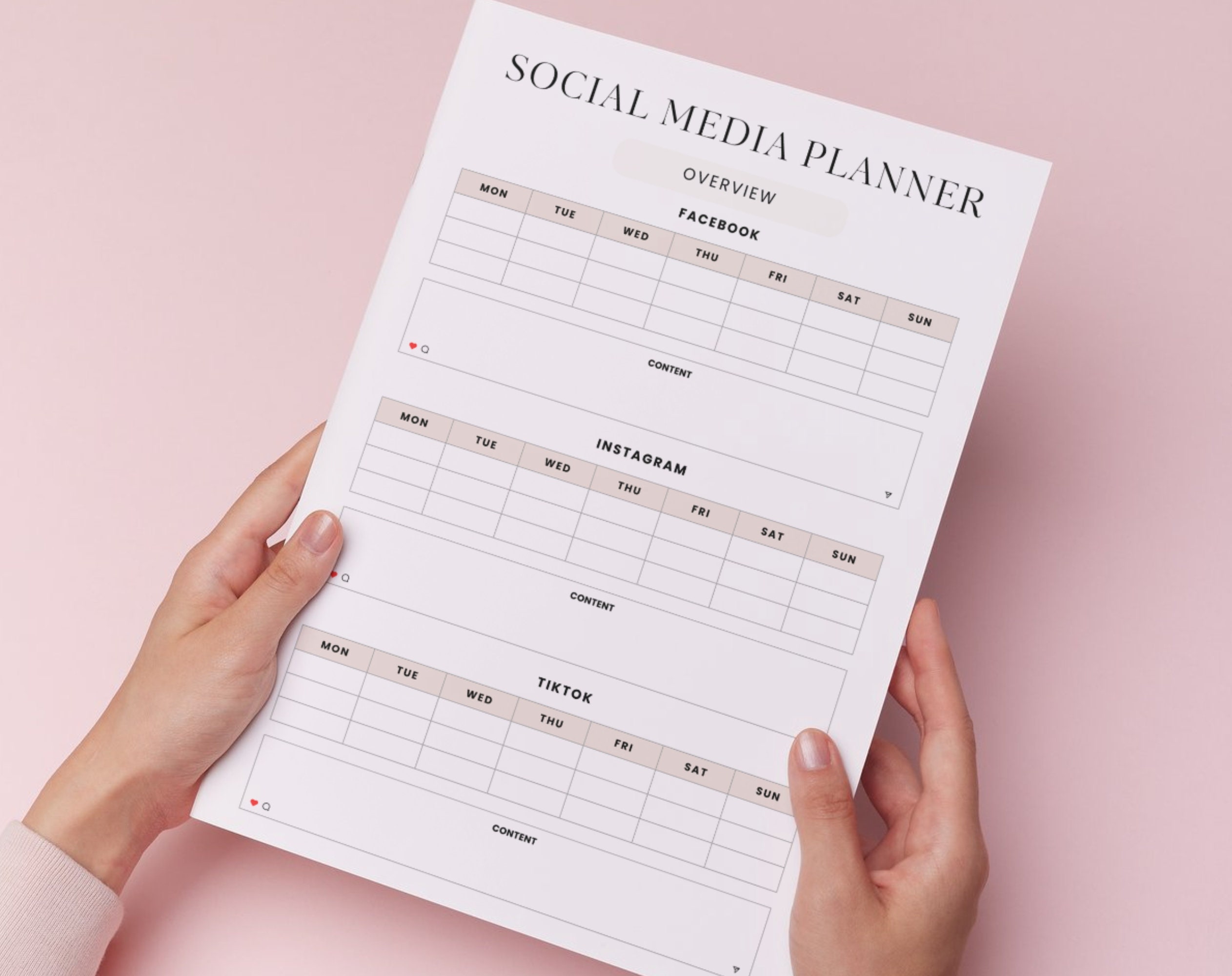 Printable Social Media Planner Bundle, Content Planner for Instagram ...