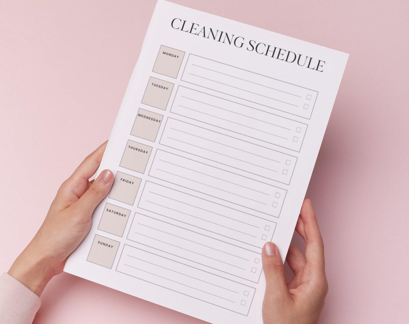 Printable Cleaning Schedule, Digital Schedules for Cleaning, A4 Size ...
