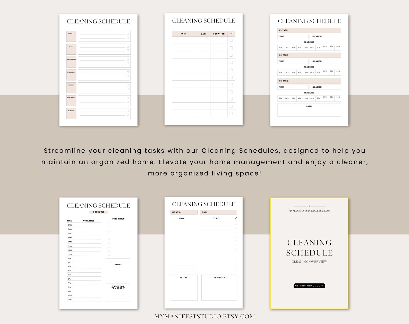 Printable Cleaning Schedule, Digital Schedules for Cleaning, A4 Size ...