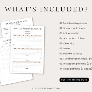 Printable Social Media Planner Bundle, Content Planner for Instagram ...