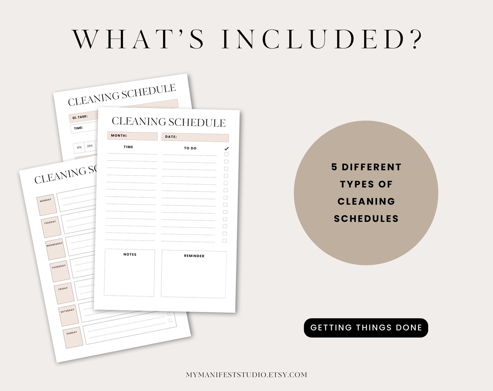 Printable Cleaning Schedule, Digital Schedules for Cleaning, A4 Size ...