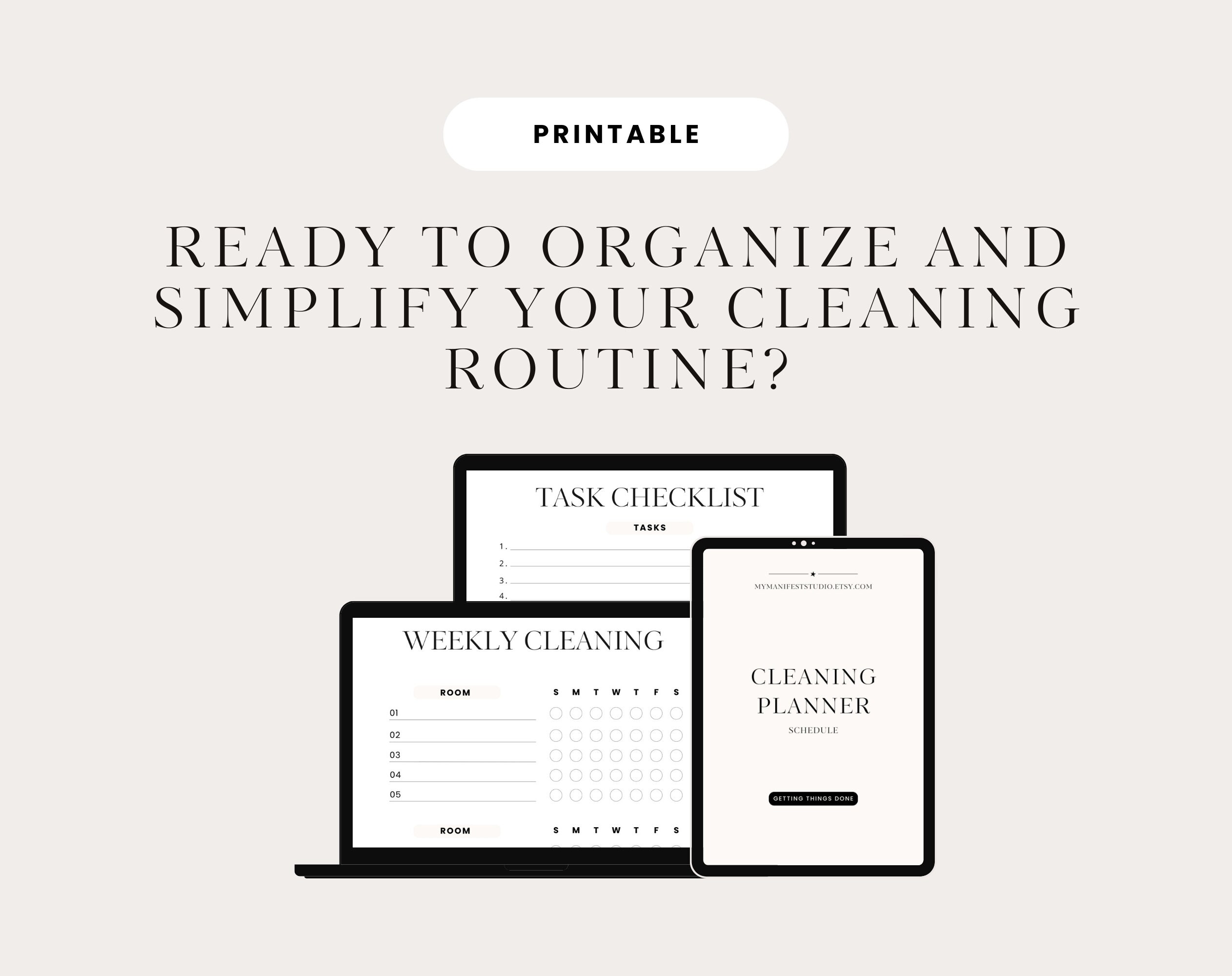 Printable Cleaning Planner, Digital Planner for Cleaning, A4 Size ...