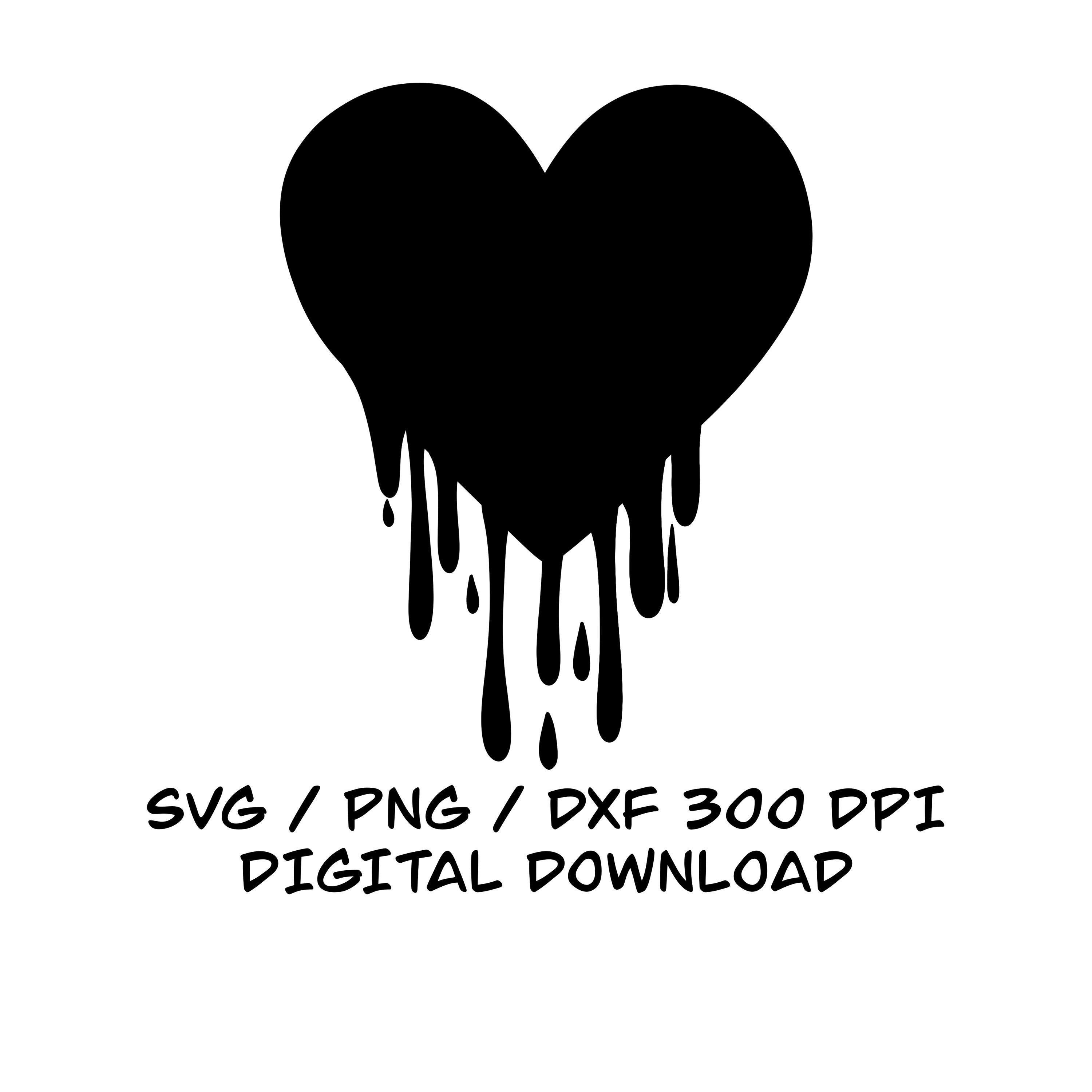 Dripping Heart SVG, Heart Svg , Heart Svg , Png ,dxf ,love SVG, Hearts ...