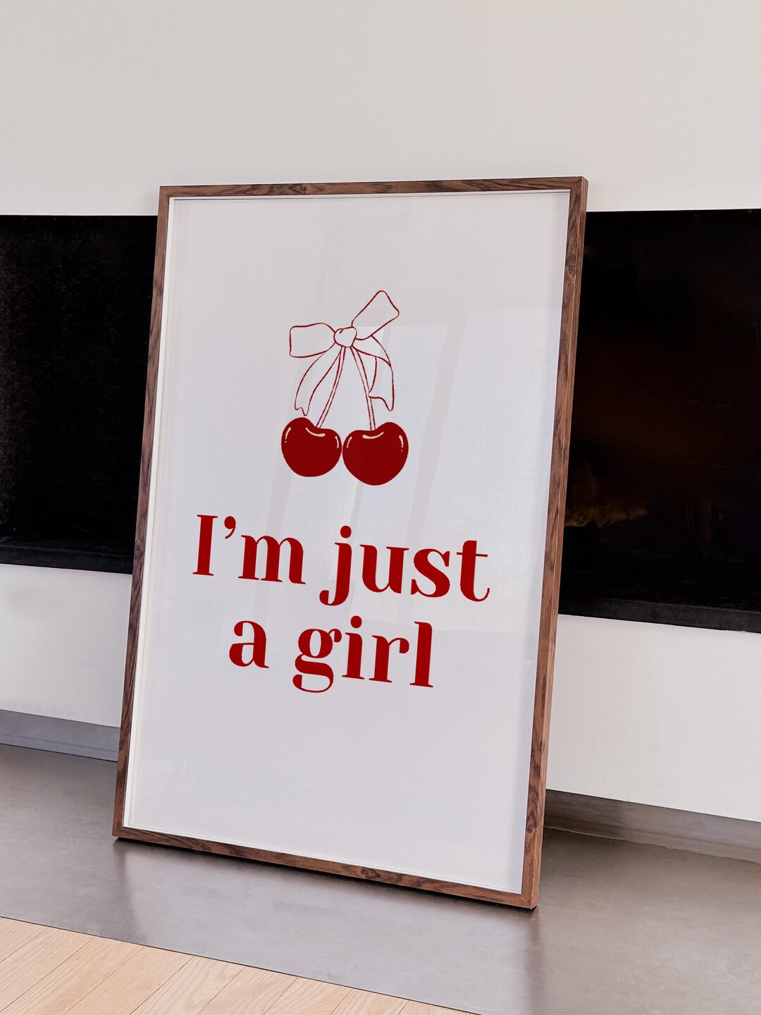 I Am Just a Girl Preppy Wall Art Quote Print Cute Feminine Typography ...