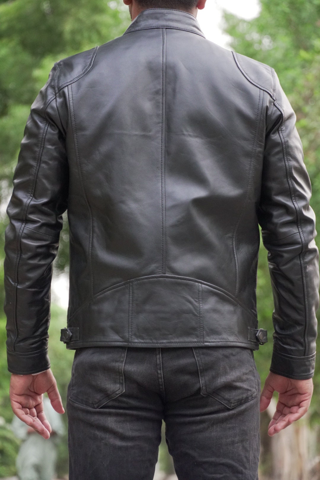 Cafe Racer Style Leather Jacket Leather Jacket for Men Biker Jacket ...