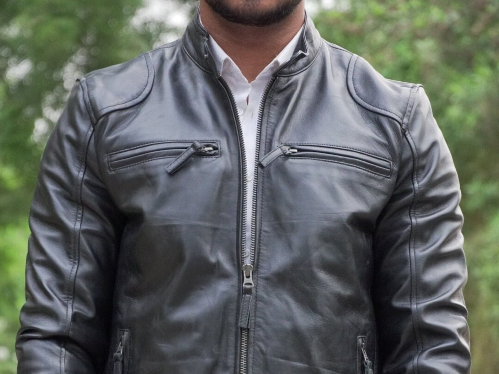 Cafe Racer Style Leather Jacket Leather Jacket for Men Biker Jacket ...