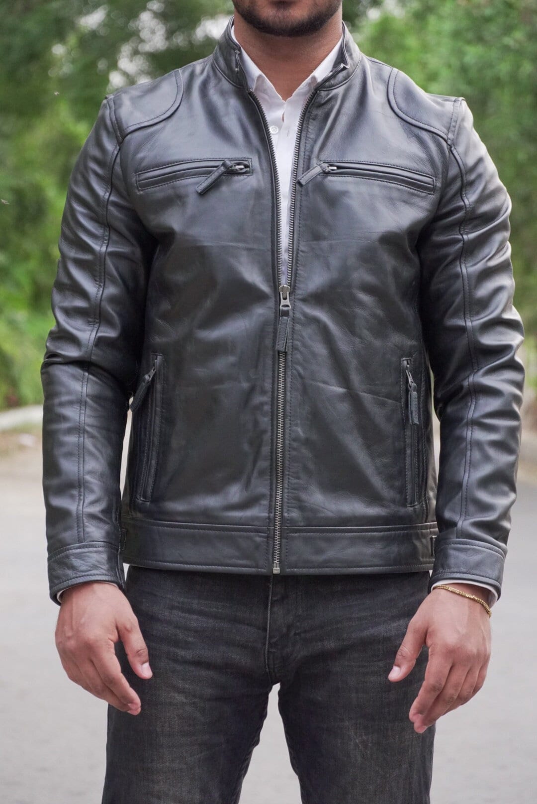 Cafe Racer Style Leather Jacket Leather Jacket for Men Biker Jacket ...