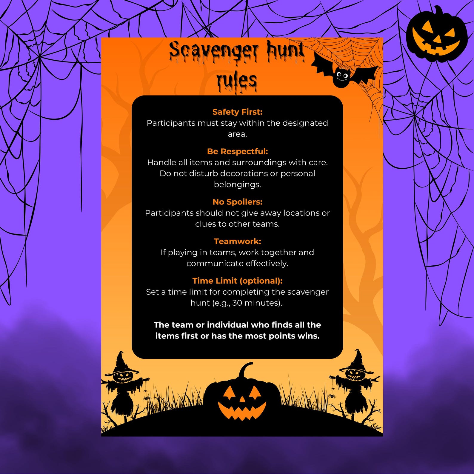 Halloween Outdoor Scavenger Hunt, Outdoor Halloween Scavenger Hunt ...