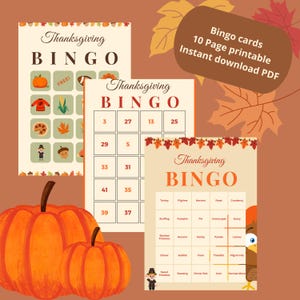 Thanksgiving Bingo, Thanksgiving Game, Fall Printable, Printable Game ...