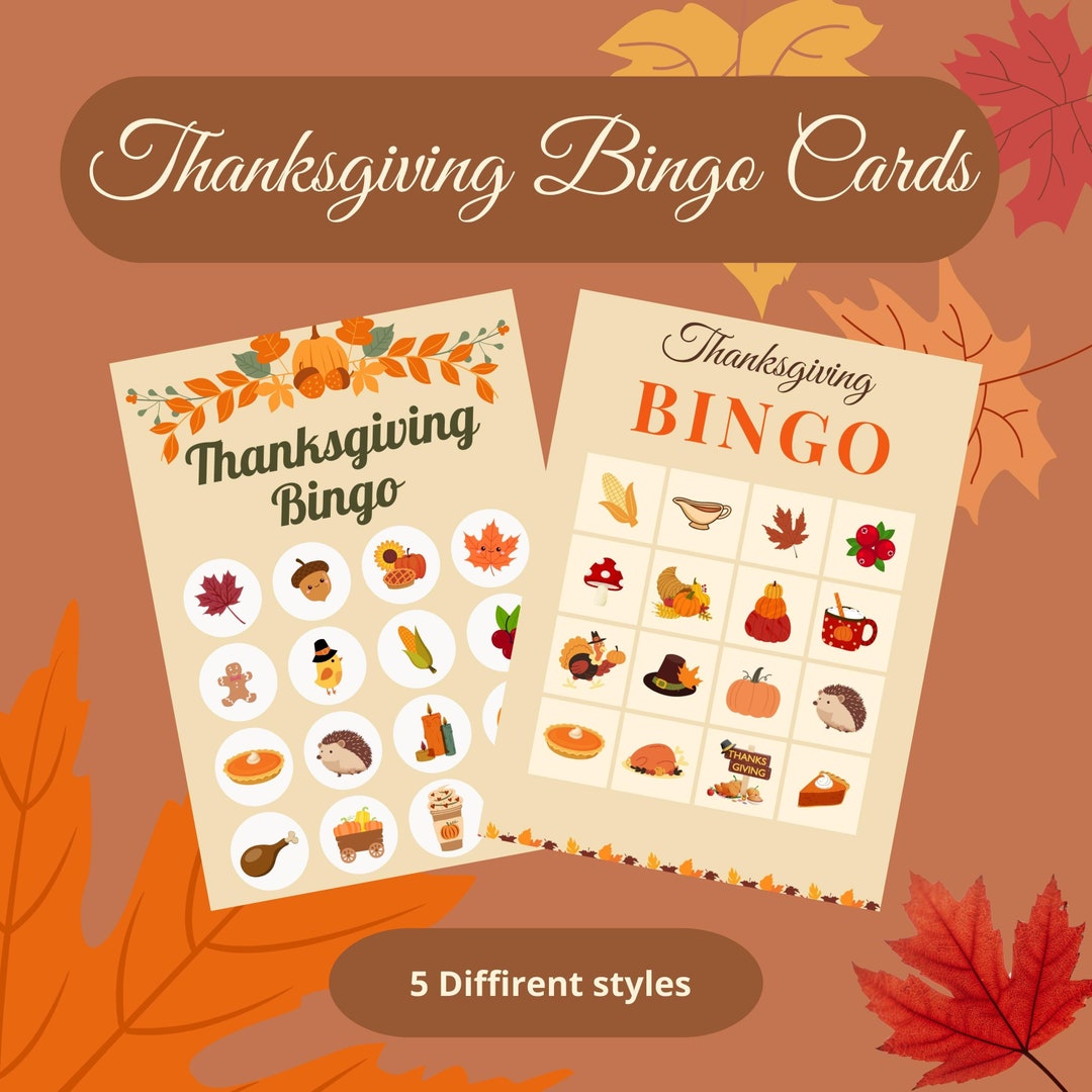 Thanksgiving Bingo, Thanksgiving Game, Fall Printable, Printable Game ...